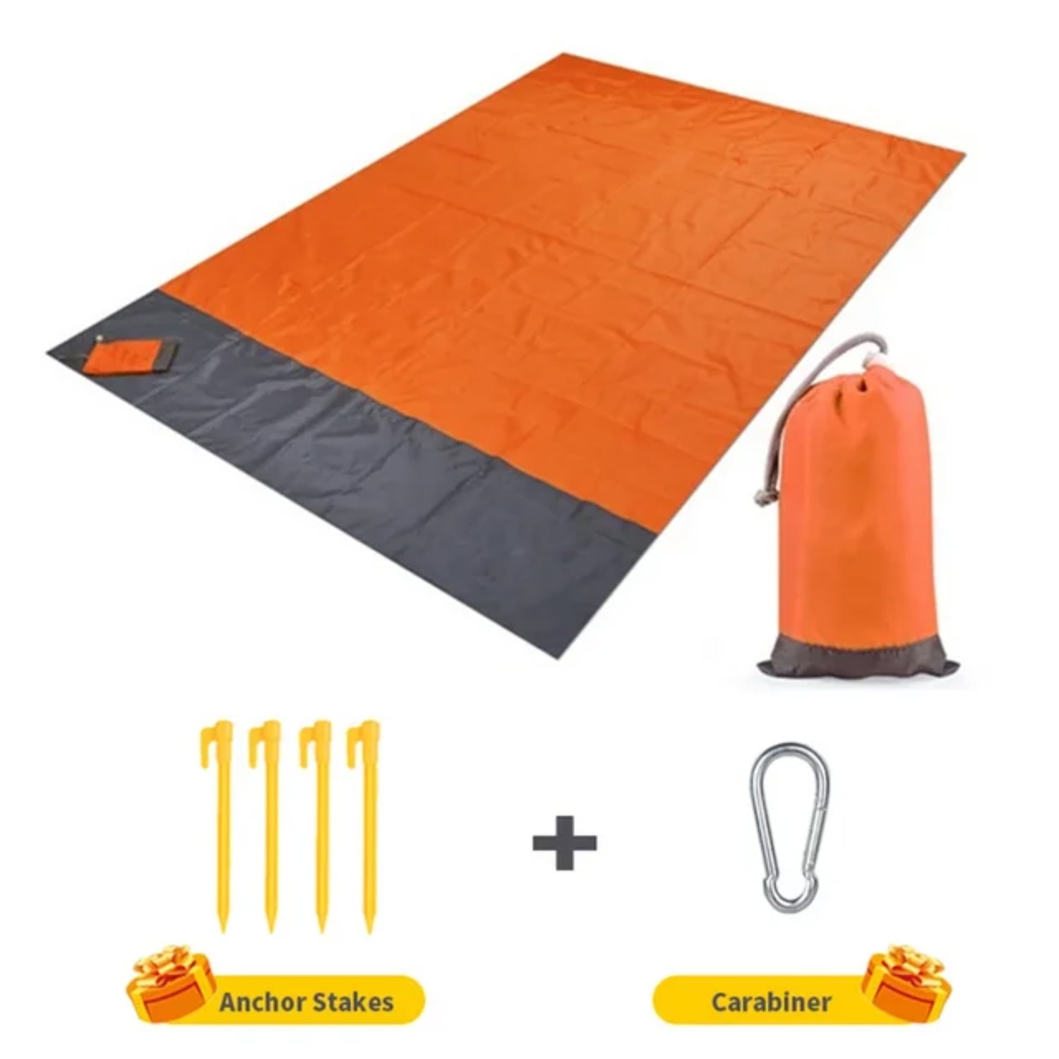 DEKAXID 2x2.1m Waterproof Pocket Beach Blanket Sand Beach Mat Folding ...