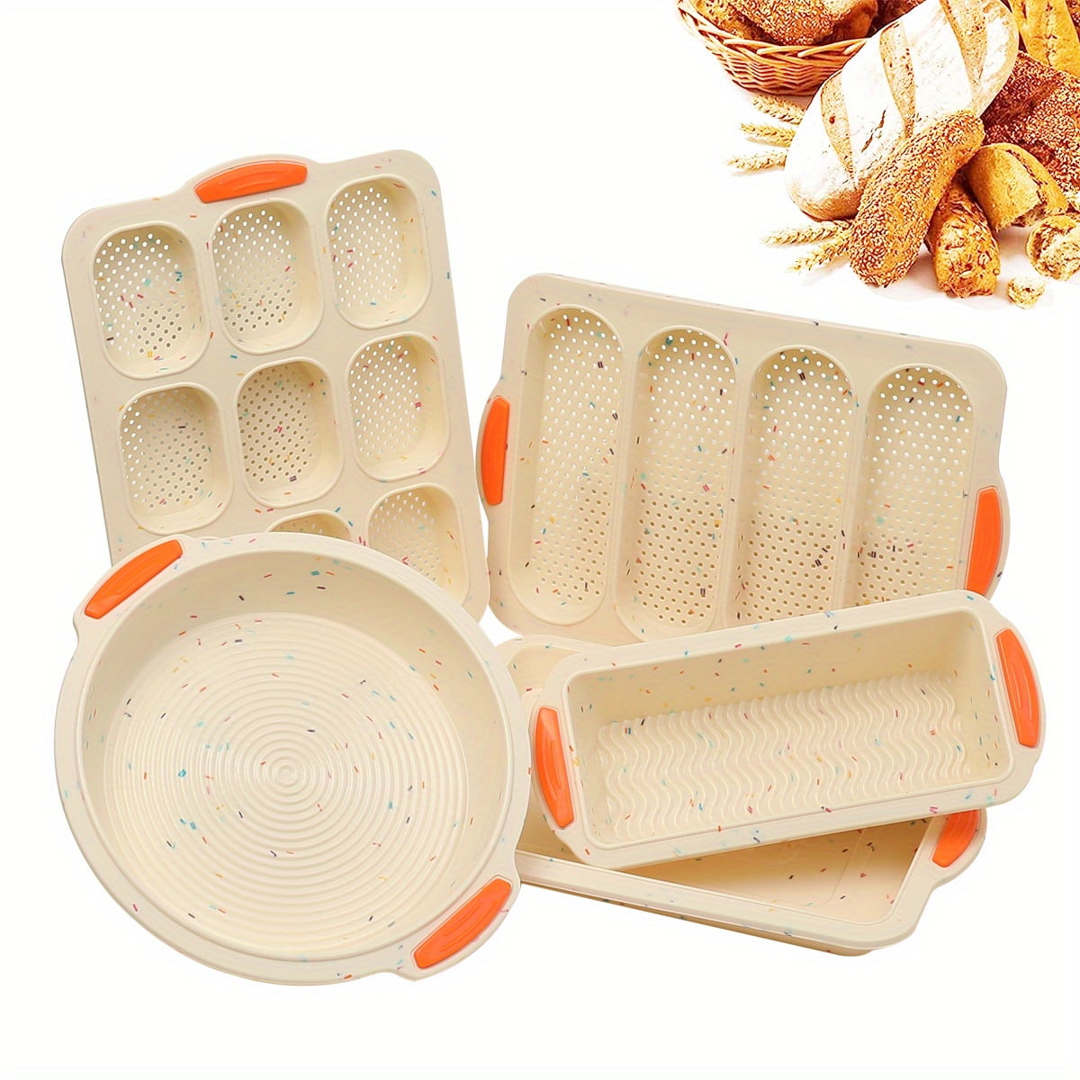 DEKAXID 5pcs Non-Stick Silicone Bakeware Set - Easy Release Versatile 5 ...