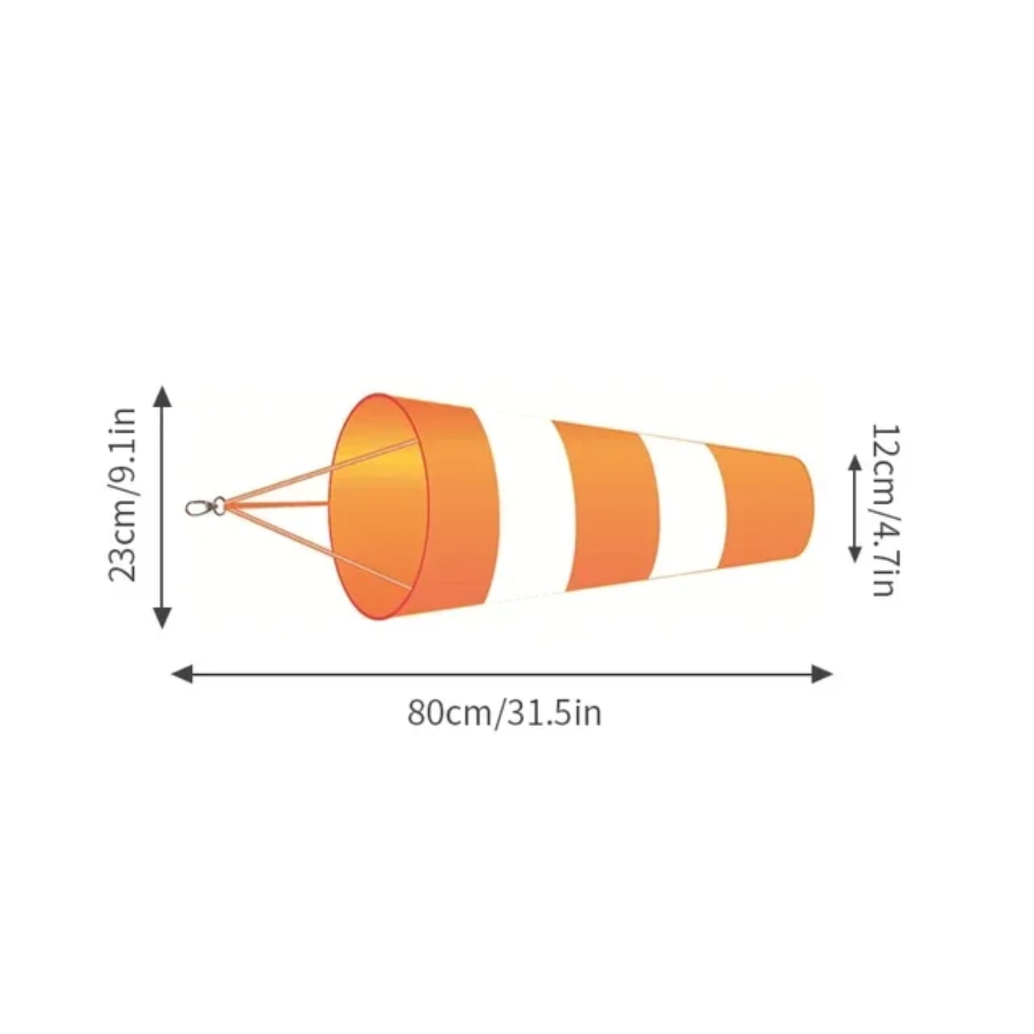 DEKAXID 60/80/100cm Reflective Windsock Airport Aviation Wind Direction ...