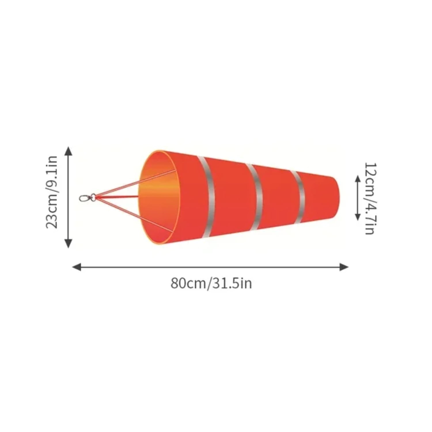 DEKAXID 60/80/100cm Reflective Windsock Airport Aviation Wind Direction ...