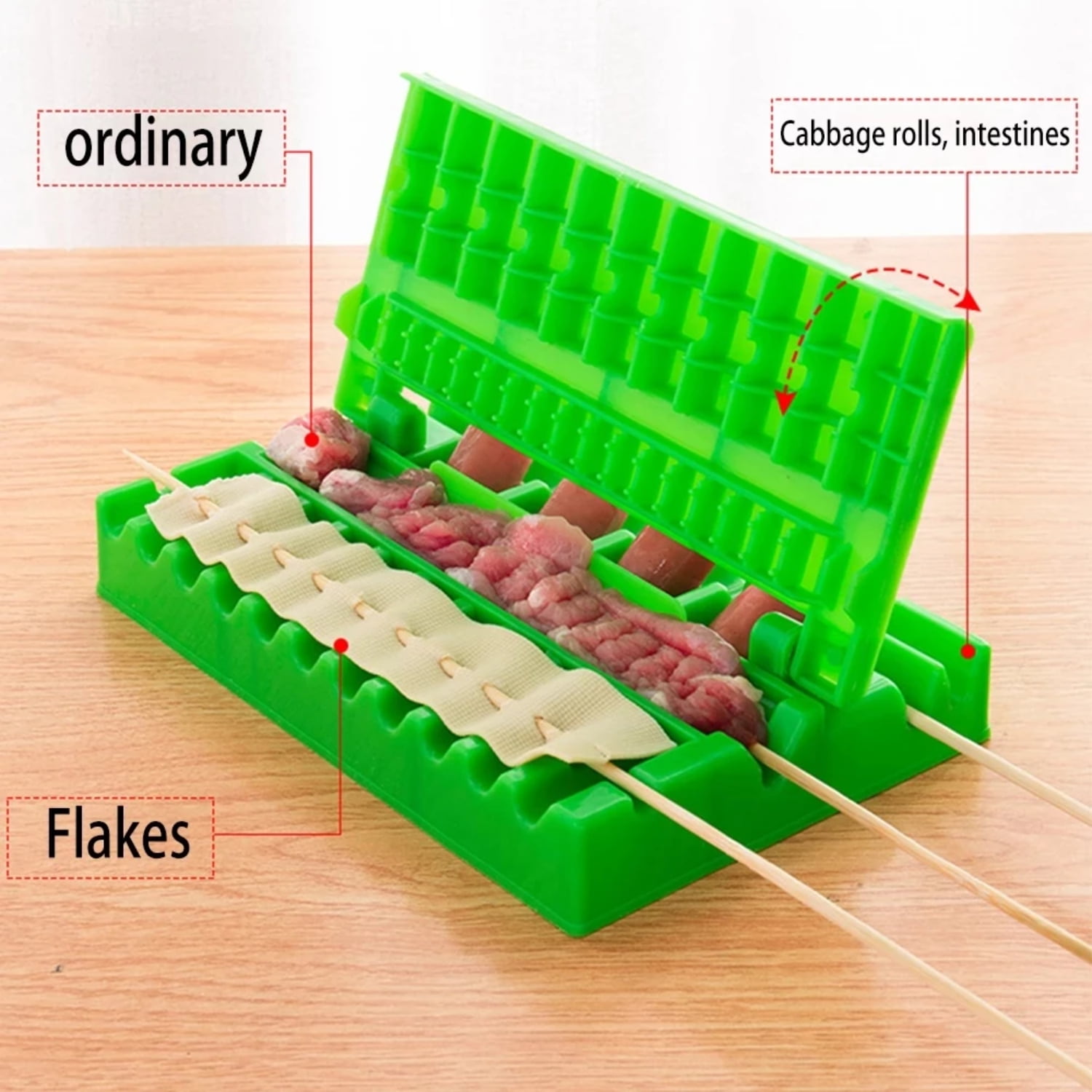 DEKAXID Barbecue Stringer Fast Skewer Kebab Maker Box Machine Beef Meat ...