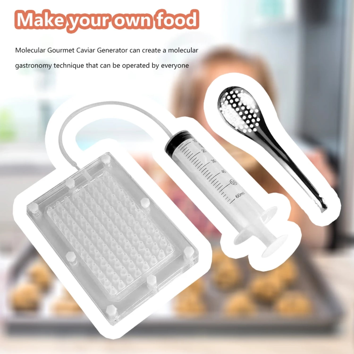 DEKAXID Caviar Spherification Tool Transparent Sauce Dispenser Strainer ...