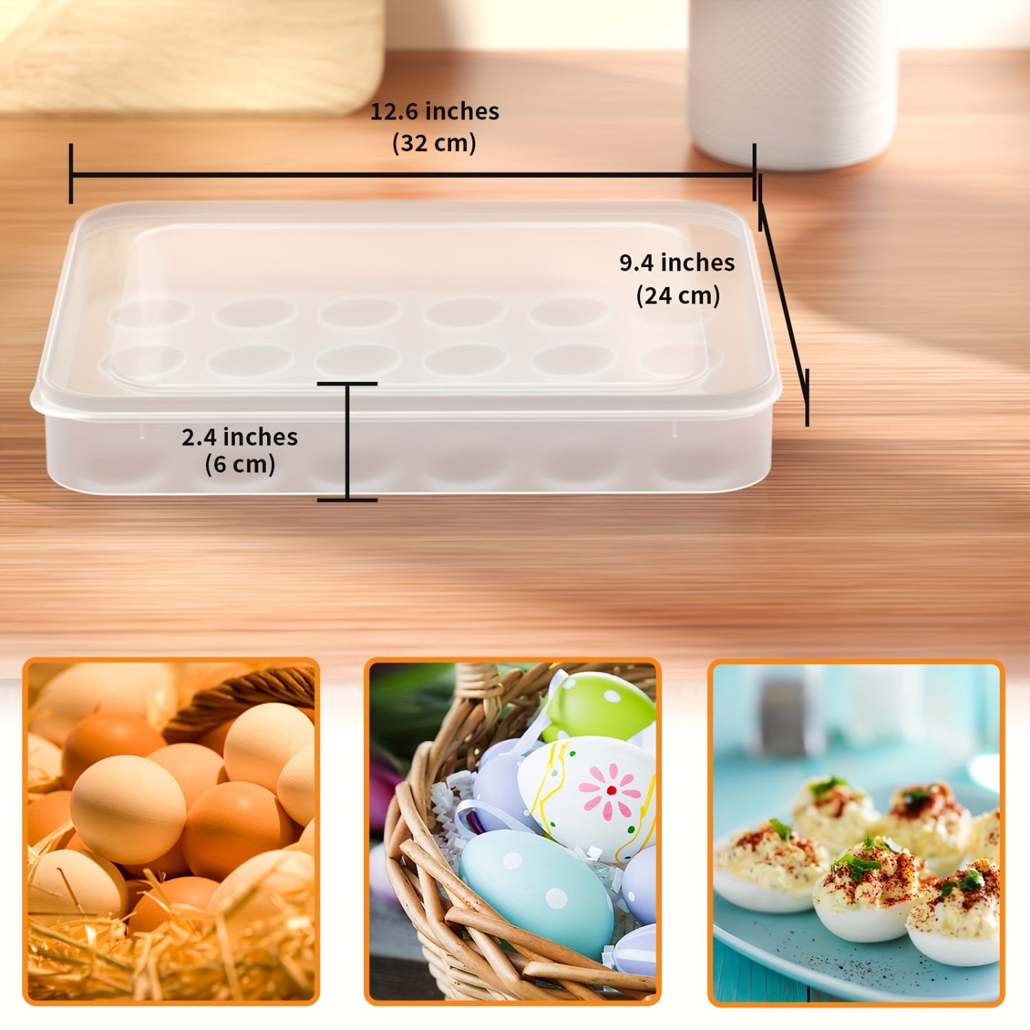 DEKAXID Deviled Egg Containers with Lid (Set of 3) Plastic Egg Holder ...