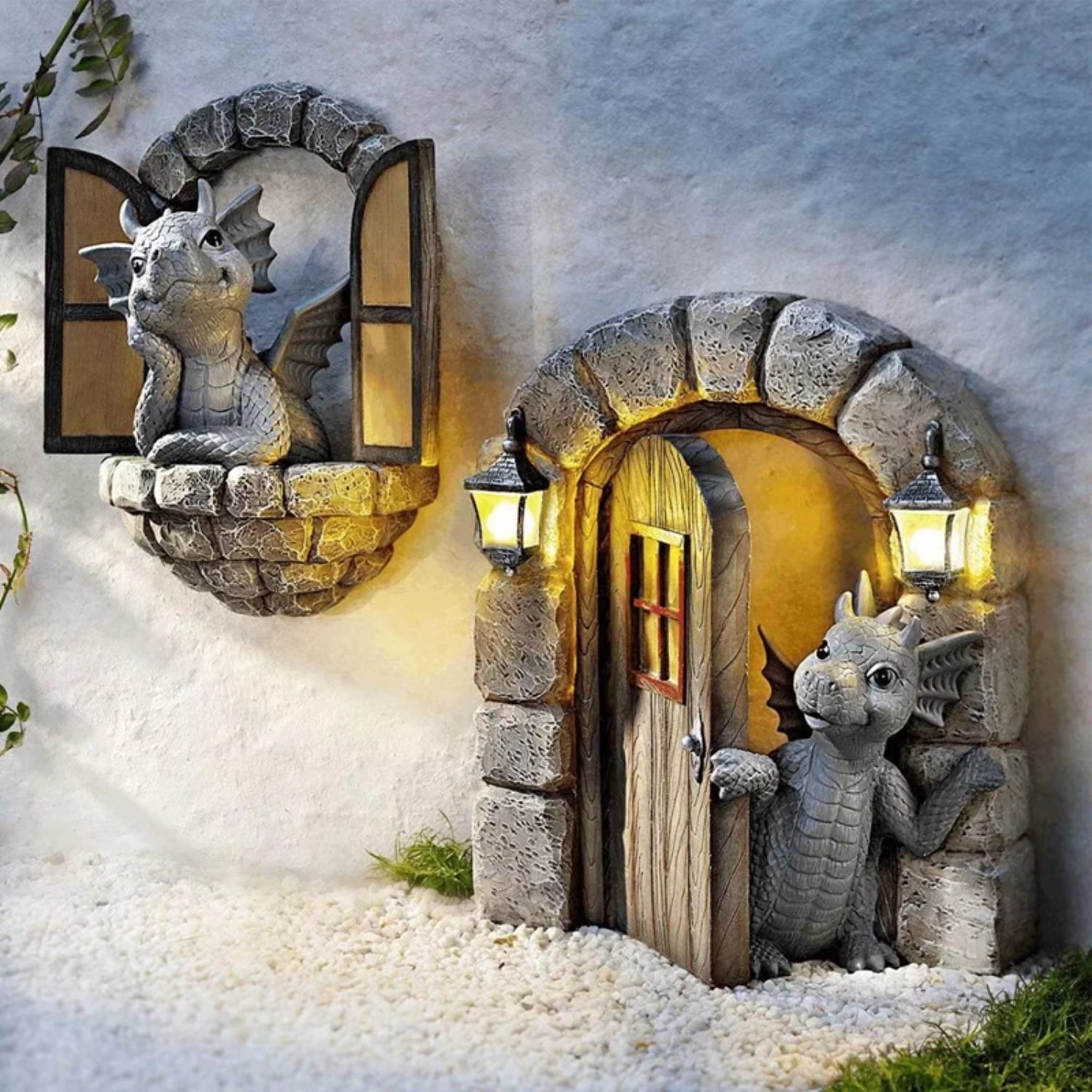 DEKAXID Dragon Statue Window Decor Resin Dinosaur Dragon Sculptures ...