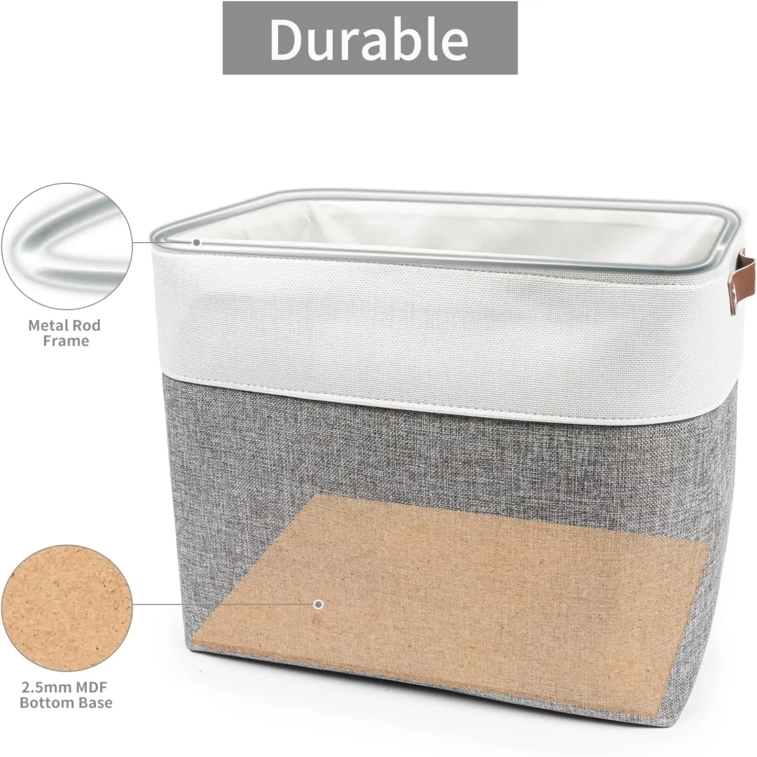 DEKAXID Large Fabric Storage Baskets | 50L Storage Bins Decorative ...