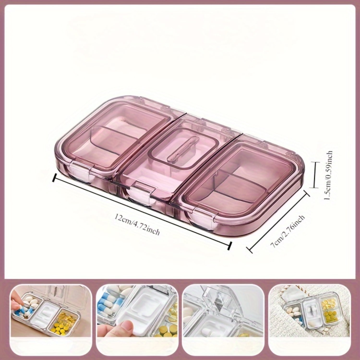 DEKAXID Portable Medicine Box Seven Days A Week Small Size Pill Box 7 ...
