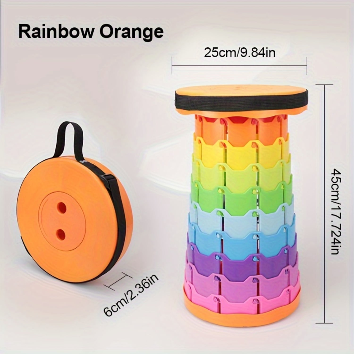 DEKAXID Rainbow Portable Stool - Quick-Folding Fishing Chair with Multi ...