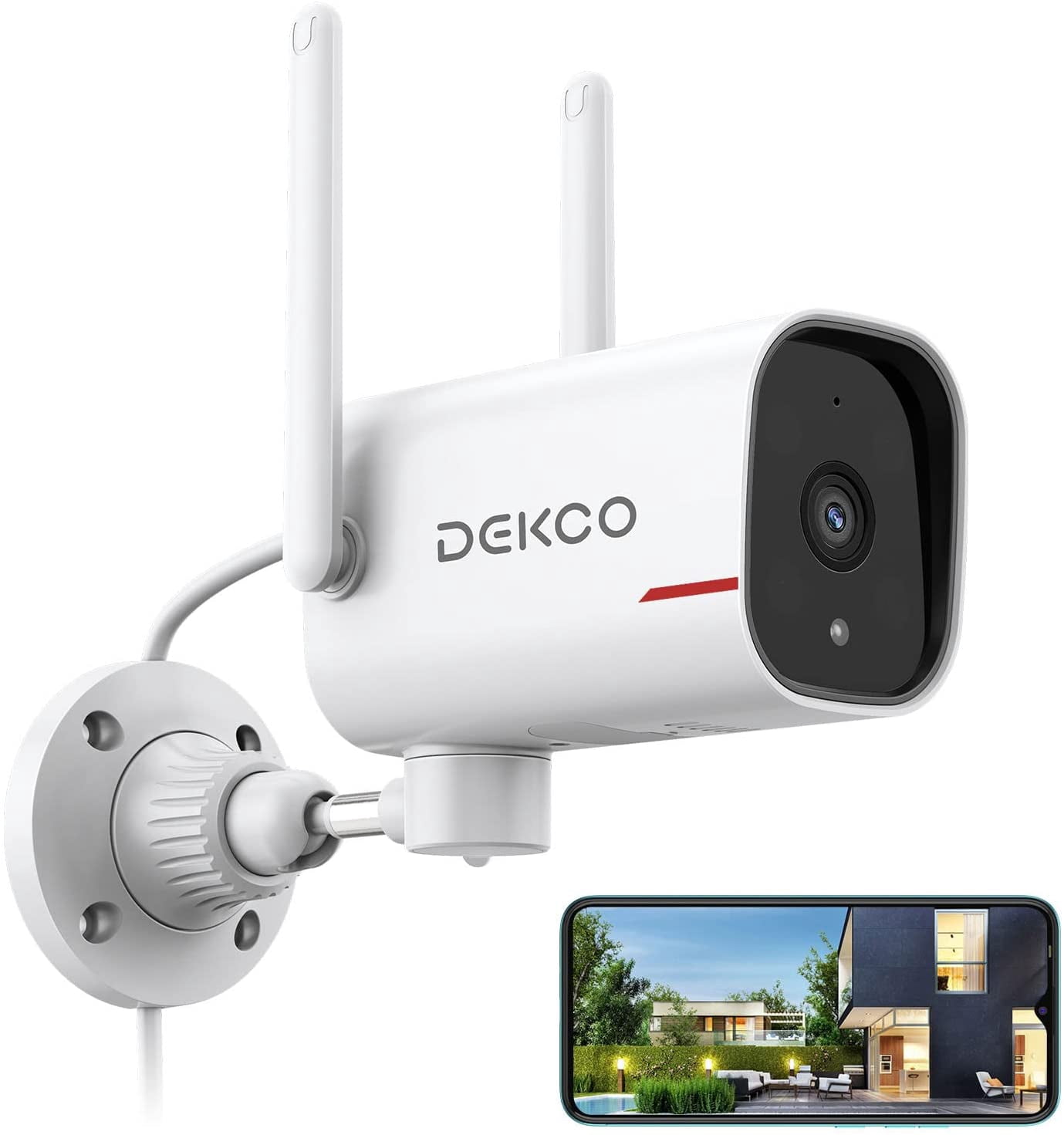 DEKCO 2K WiFi Security Camera, Outdoor Home System with Spotlight ...