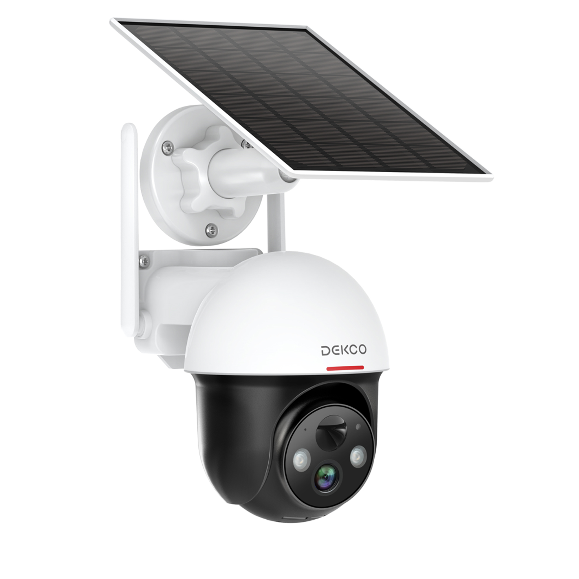 DEKCO Outdoor Solar Dome Security Camera 360 Rotating Night Vision
