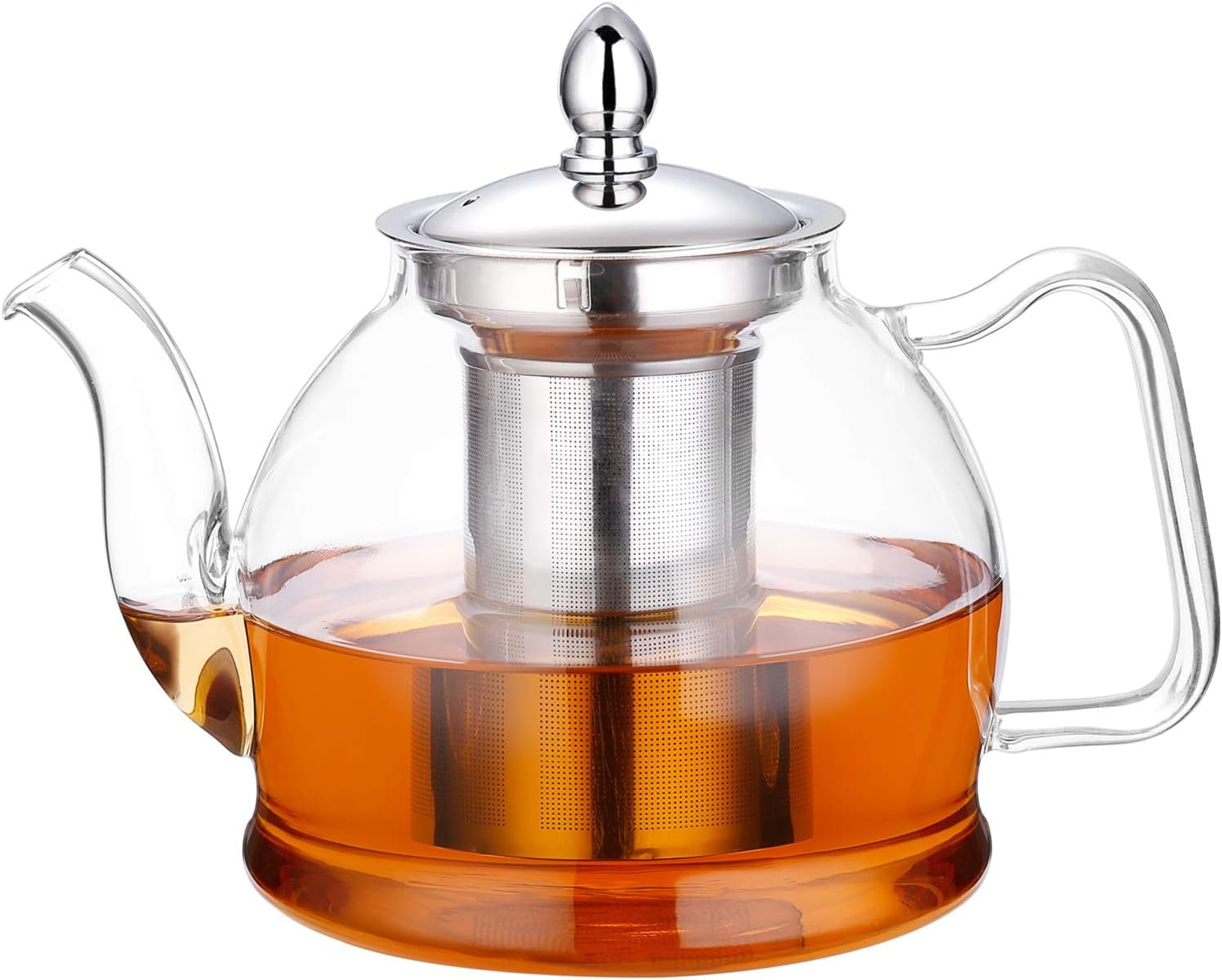 DEKEones 1000ml Glass Teapot with Removable Infuser, Stovetop Safe Tea ...