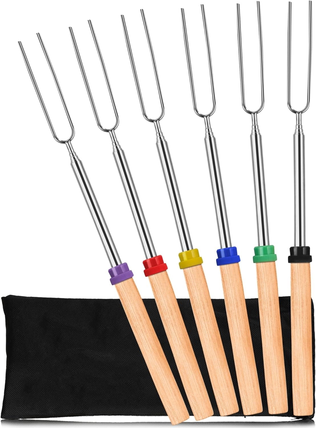 DEKEones 6 Pack Smores Sticks for Fire Pit - Long Marshmallow Roasting ...