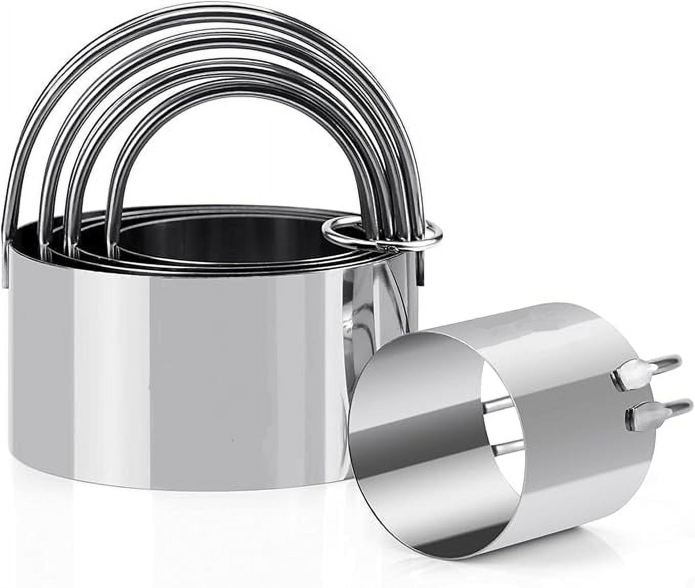 DEKEones Biscuit Cutter Set, 5-Piece Round Cookie Cutters with Handle ...