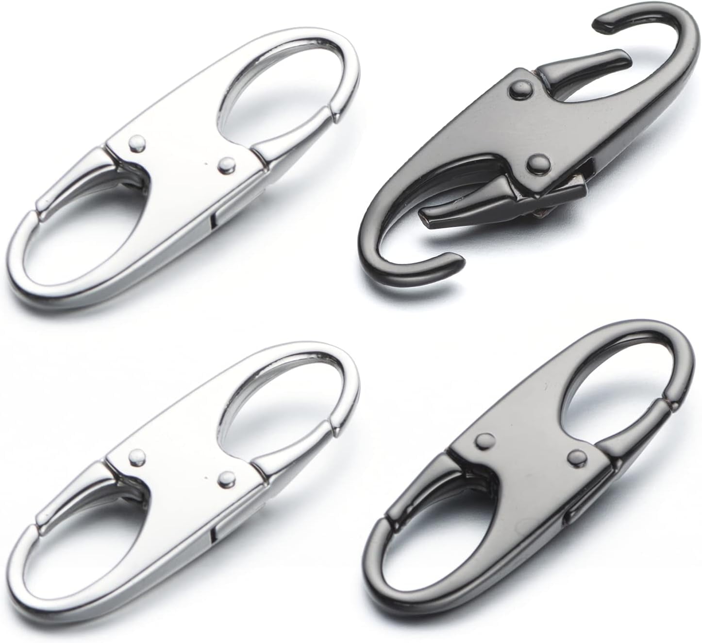 Durable Metal Zipper Clip Set in Black and Silver 4 Pieces Ideal for ...