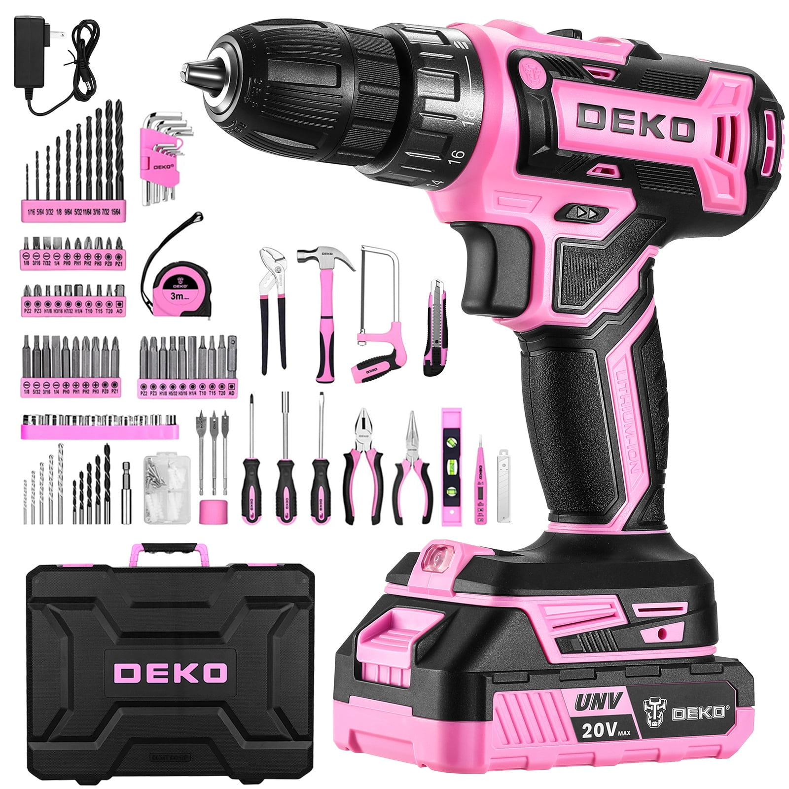 DEKO 185 Piece Power Tools Set with Tape Measure and Screwdriver Kit ...