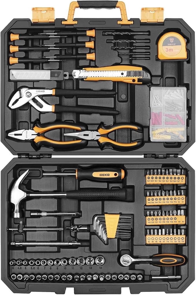 DEKO 196 Piece Tool Set General Household Hand Tool Kit with Rip Claw ...