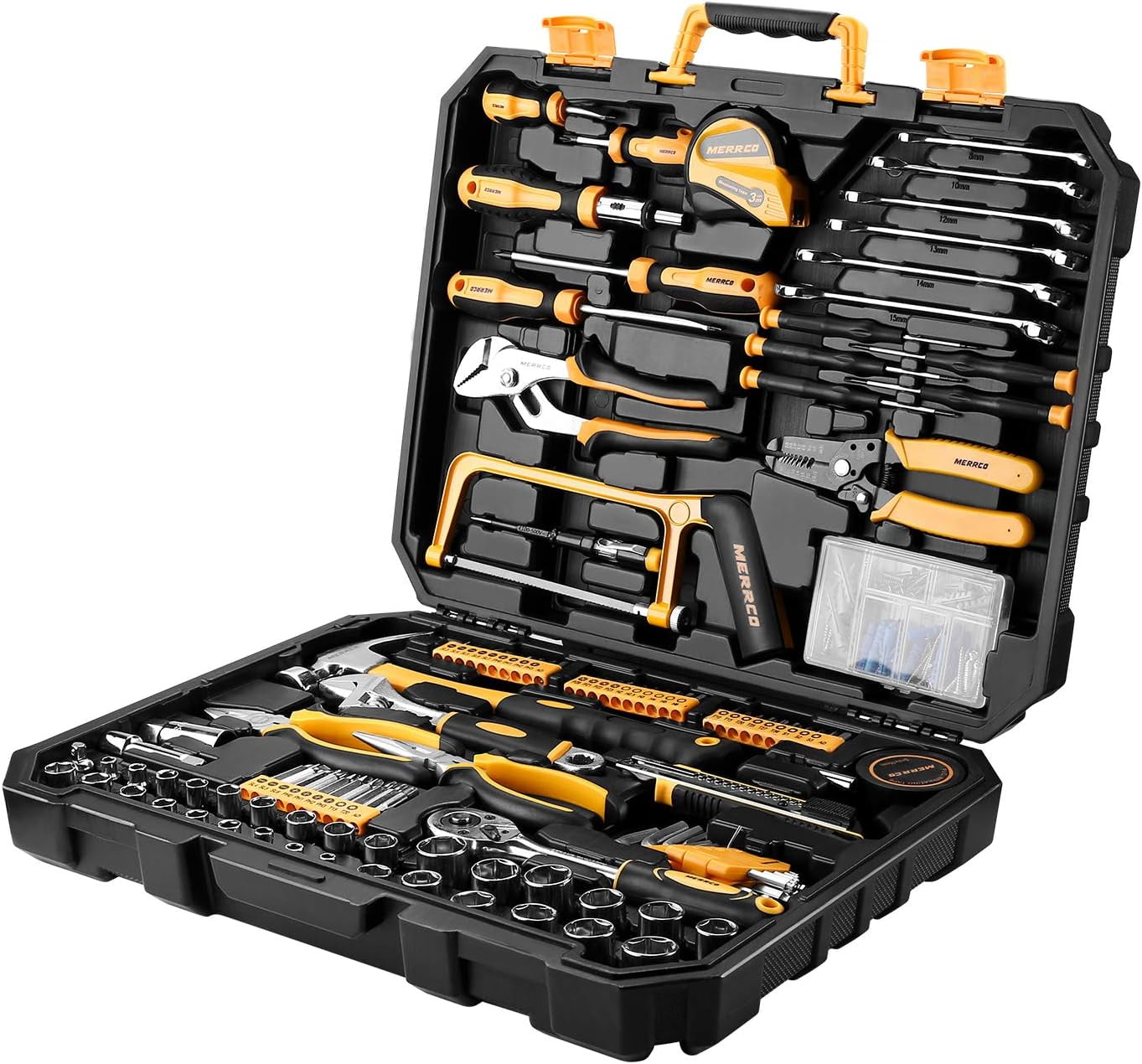 DEKO 198 Piece Home Repair Tool Kit, Wrench Plastic Toolbox with ...