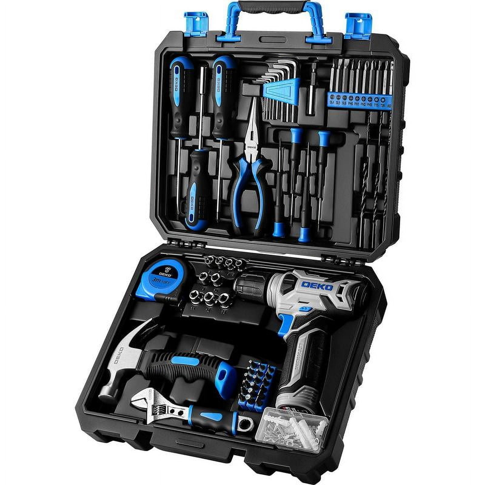 DEKO 8V Pink Cordless Tool Set | 126-Piece All-In-One DIY Kit For Home ...
