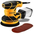 DEKO Electric Sander with 16 Sandpapers, 14000RPM, 5-Inch, High ...