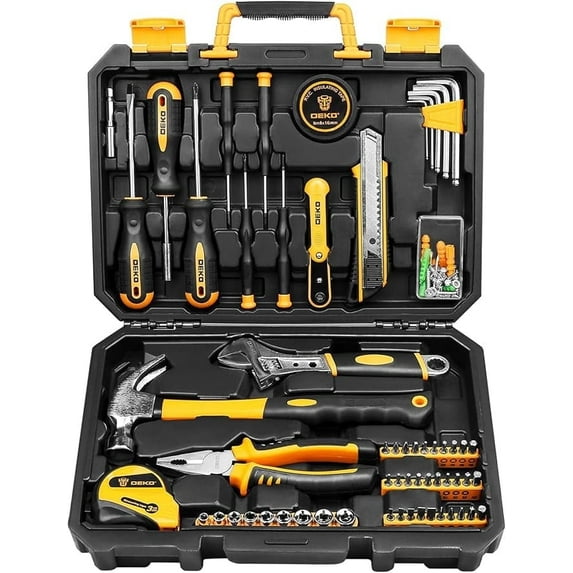 DEKOPRO 100 Piece Home Repair Tool Set,General Household Hand Tool Kit ...