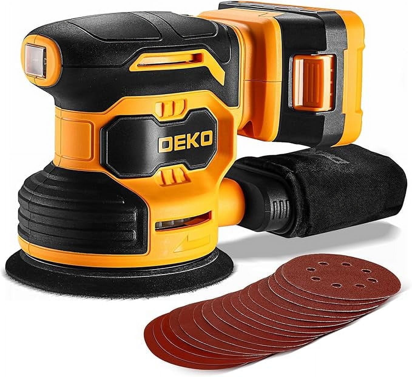 DEKOPRO 20V Orbital Sander Cordless Power Sander Tool with Battery and ...