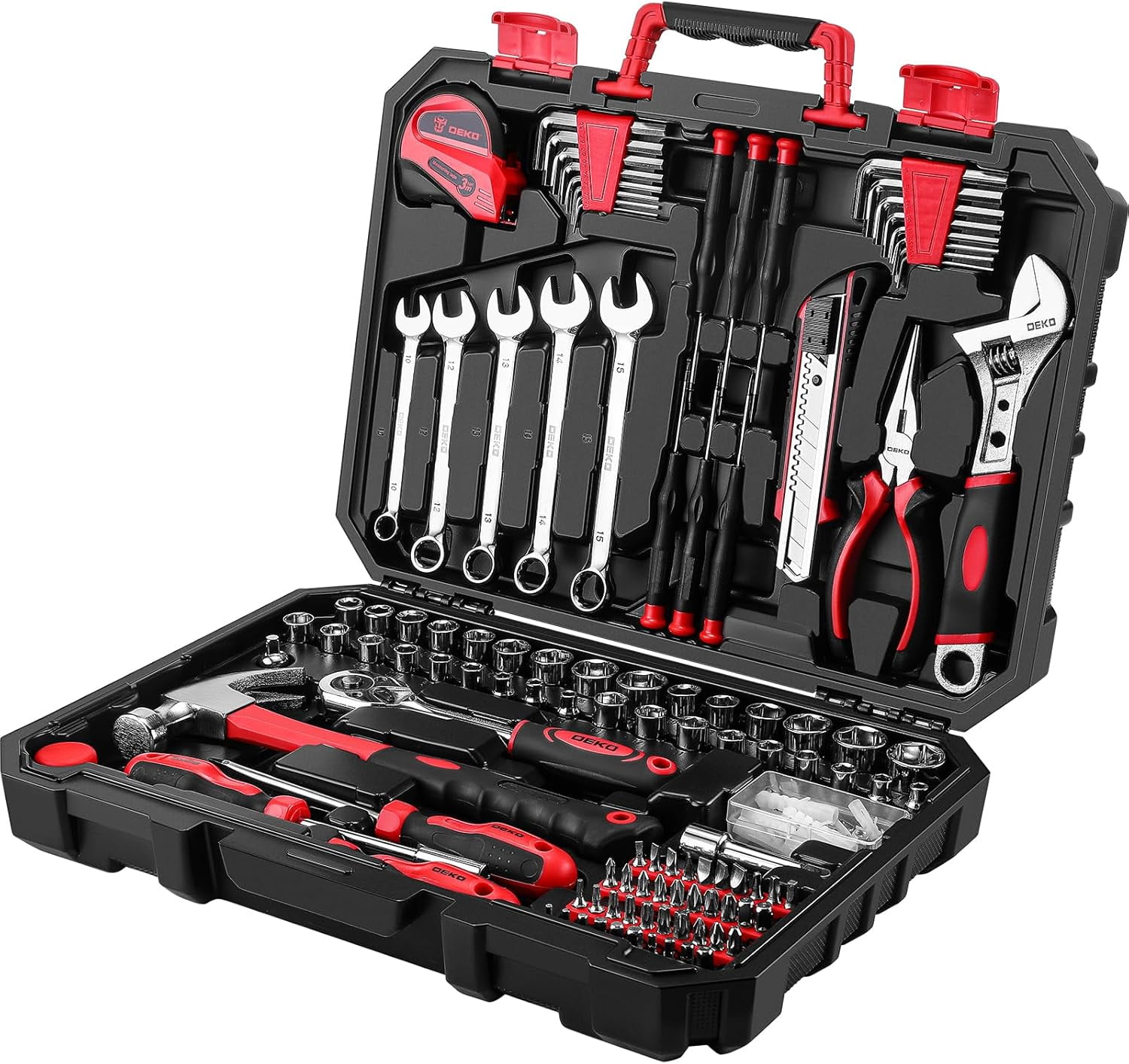 DEKOPRO Tool Set:158 Piece Home Tool Kit, Household Basic Repair Tool ...