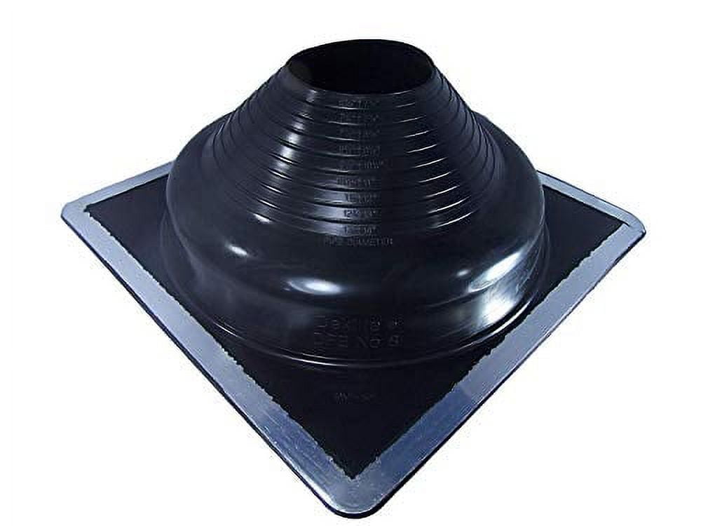 DEKTITE ROUND BASE PIPE FLASHING BOOT: #8 (DFE108B) BLACK Square Base ...