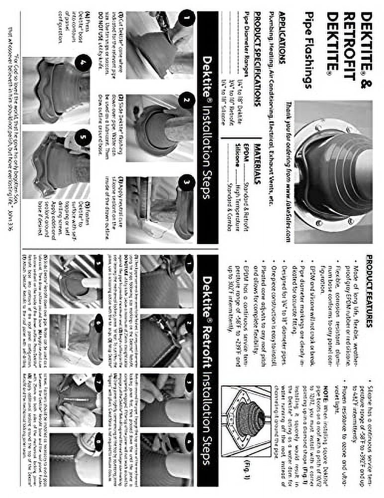 DEKTITE Round Base Metal Roofing Pipe Flashing Boot: #9 (DF109G) Gray EPDM Flexible Pipe ...