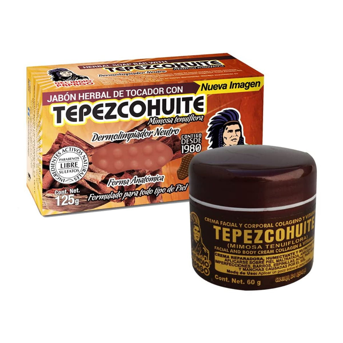 DEL INDIO PAPAGO Tepezcohuite TSF6 Night Facial Skin Cream 2.02 Fl Oz ...