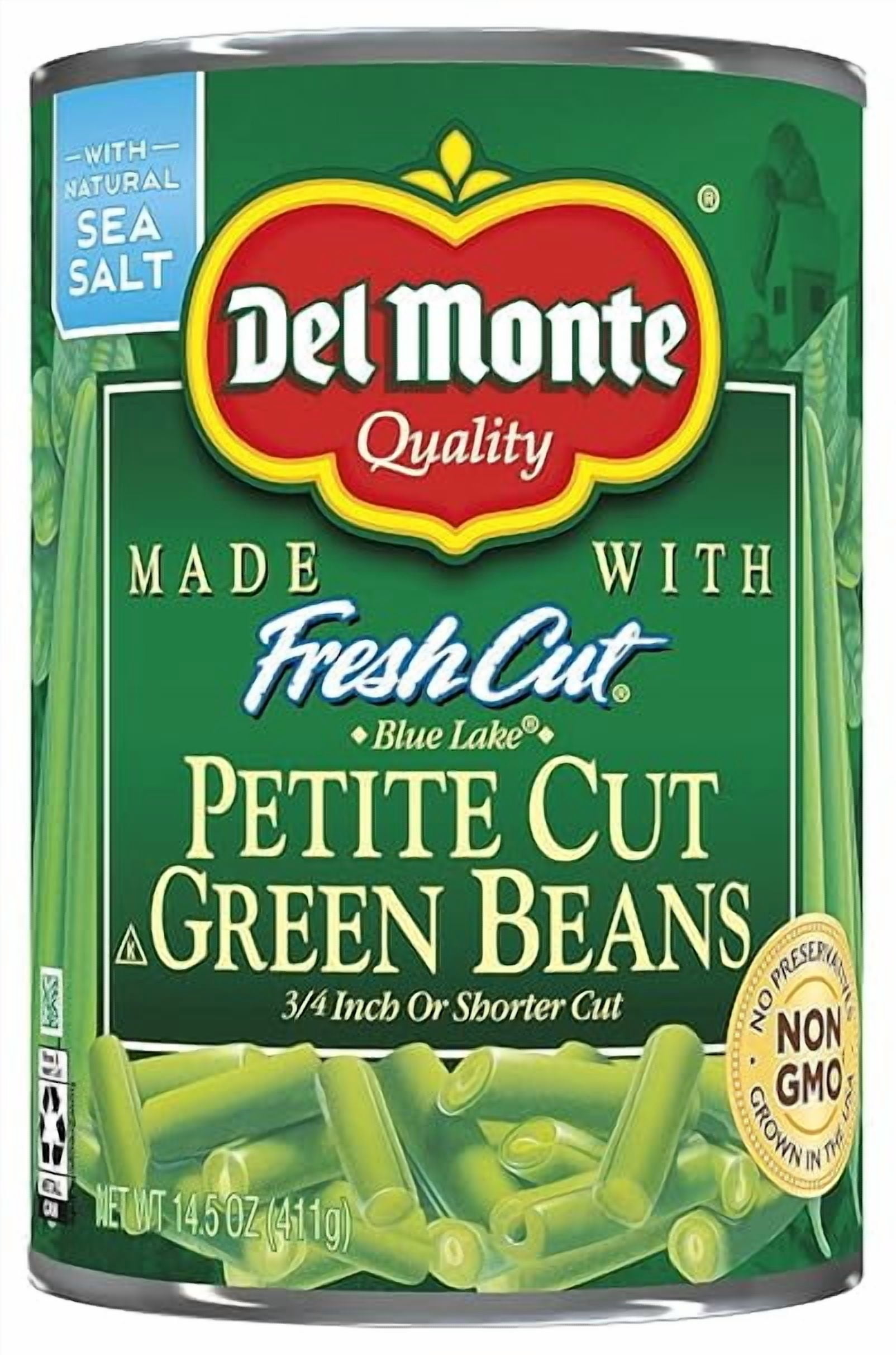 DEL MONTE BLUE LAKE Petite Cut Green Beans, Canned Vegetables, 14.5 oz ...