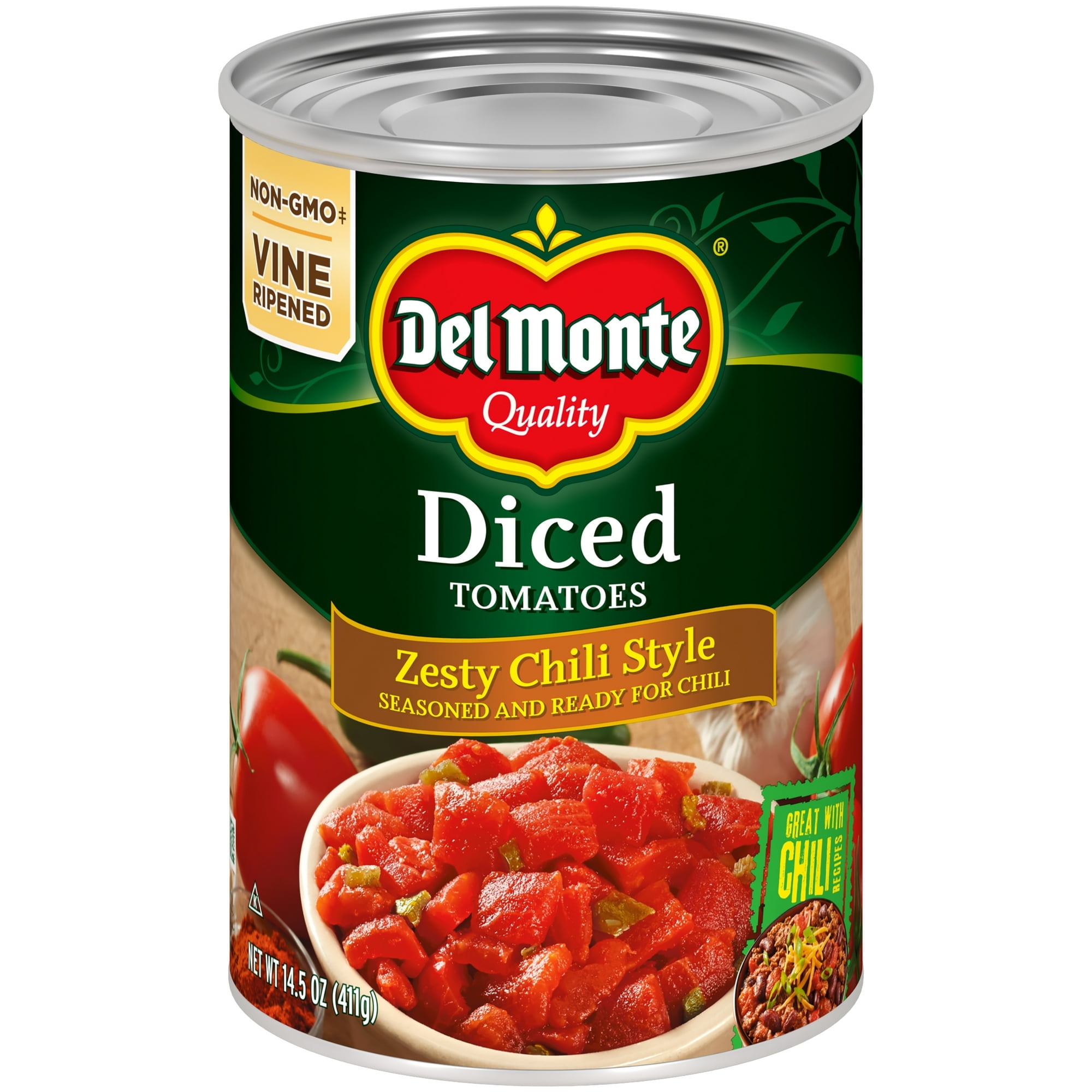 DEL MONTE Canned Diced Tomatoes Zesty Chili Style, 14.5 oz Can (Pack of ...