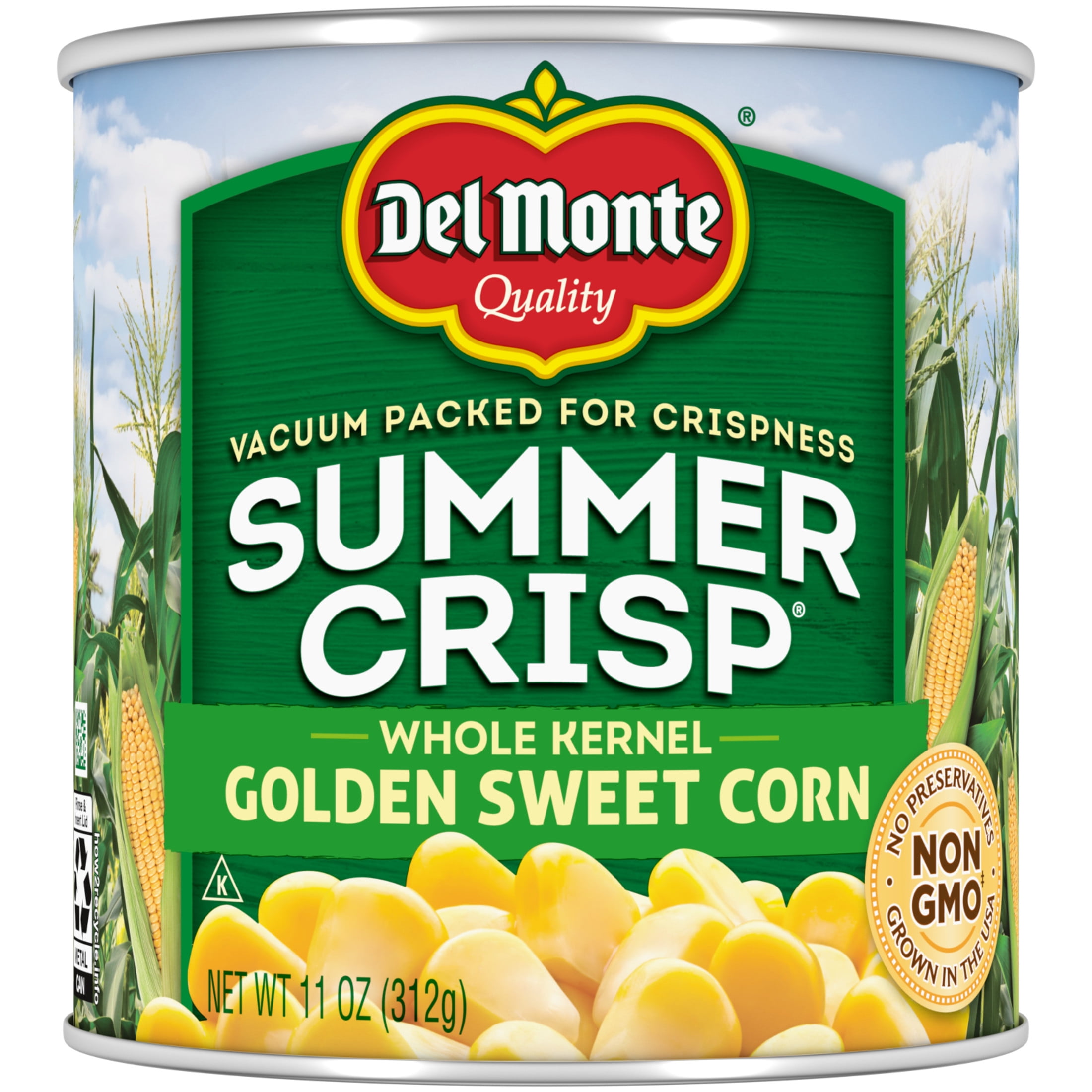 DEL MONTE Summer Crisp Whole Kernel Corn, Non-GMO, No Preservatives ...