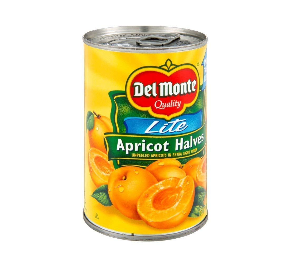DEL MONTE Lite Apricot Halves in KKS1 Extra Light Syrup, Canned Fruit ...