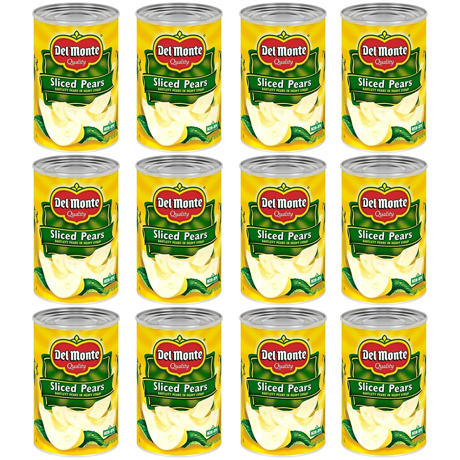 DEL MONTE Sliced Bartlett Pears in Heavy Syrup, Canned Fruit, 15.25 ...