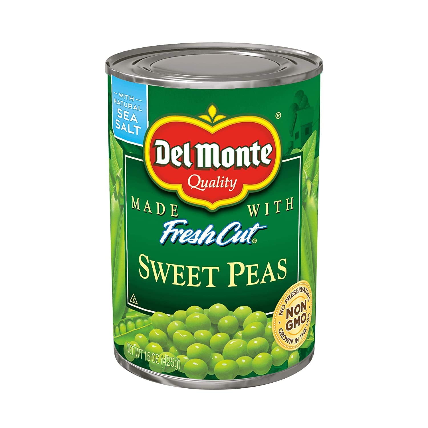 DEL MONTE Sweet Peas Canned Vegetables, KKS1 12 Pack, 15 oz Can ...