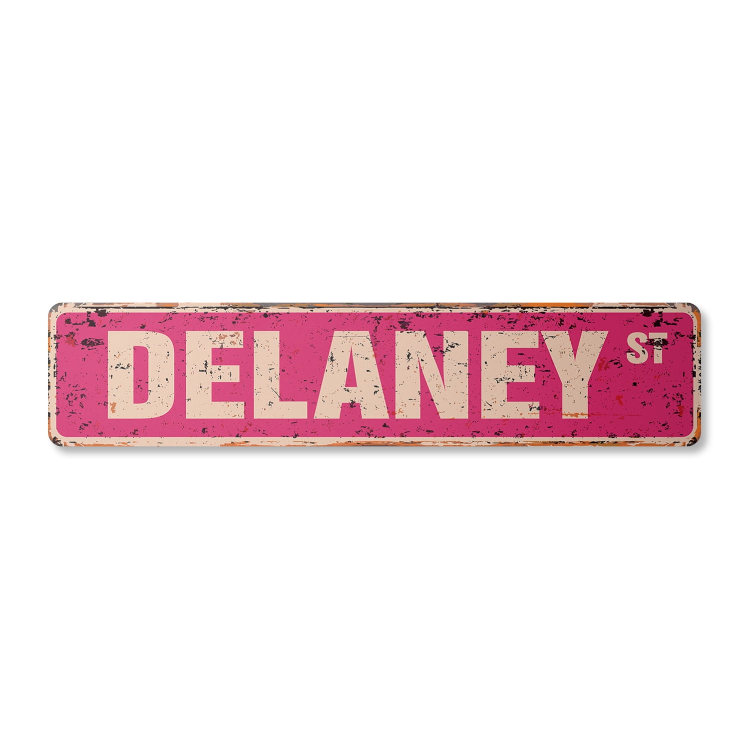 DELANEY Vintage Plastic Street Sign Childrens Name Room Sign | Indoor ...