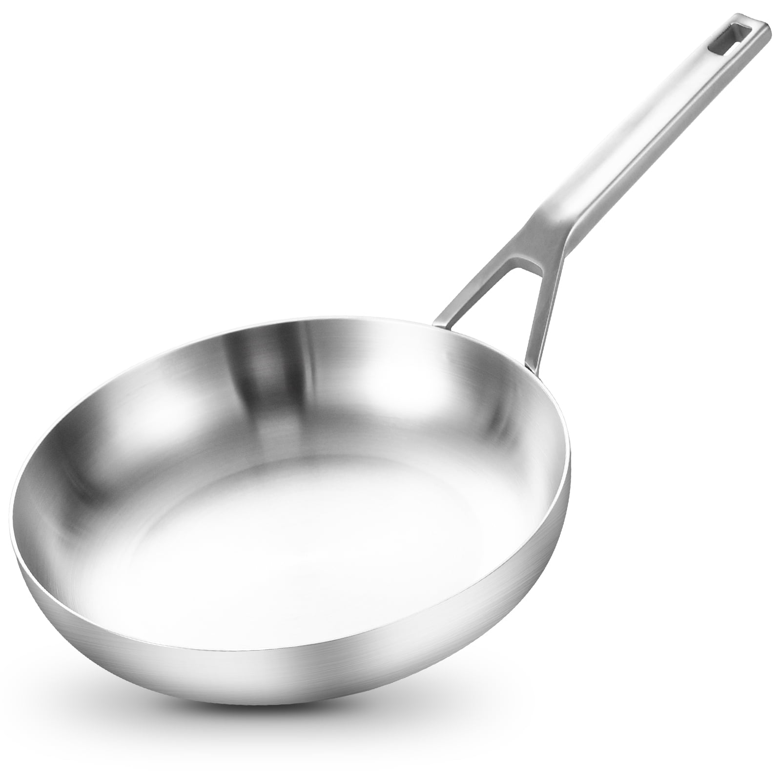 DELARLO 10" Stainless Steel Frying pan, Whole Body Tri-Ply S/S Skillet ...