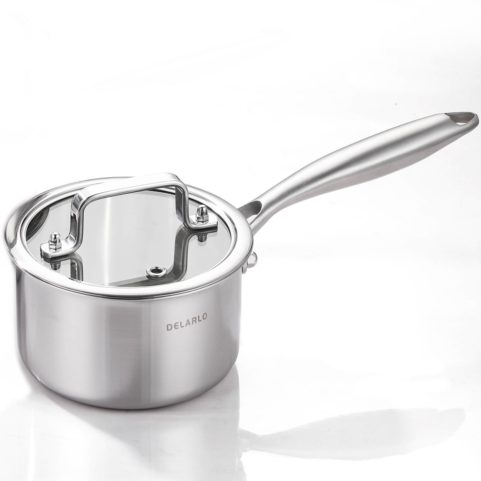 DELARLO Tri-Ply 1QT Stainless Steel induction Cooking Small Saucepan ...