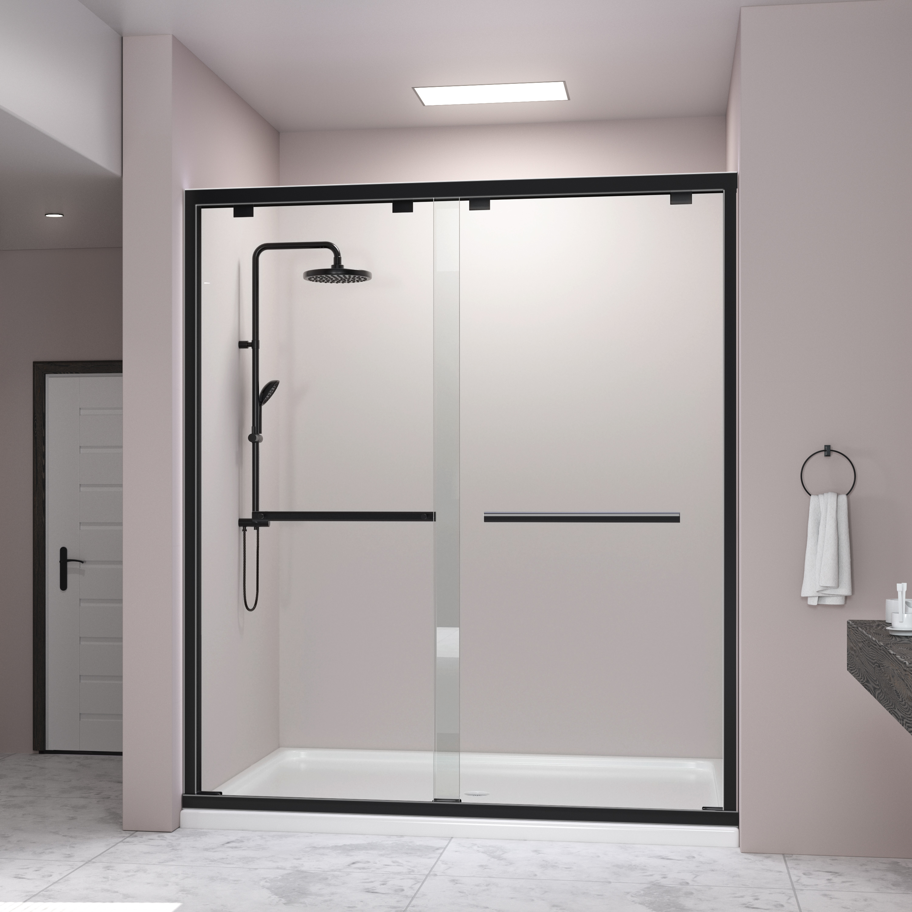 Sunny Shower 30 In W X 72 In H Bi Fold Hinged Semi Frameless Chrome