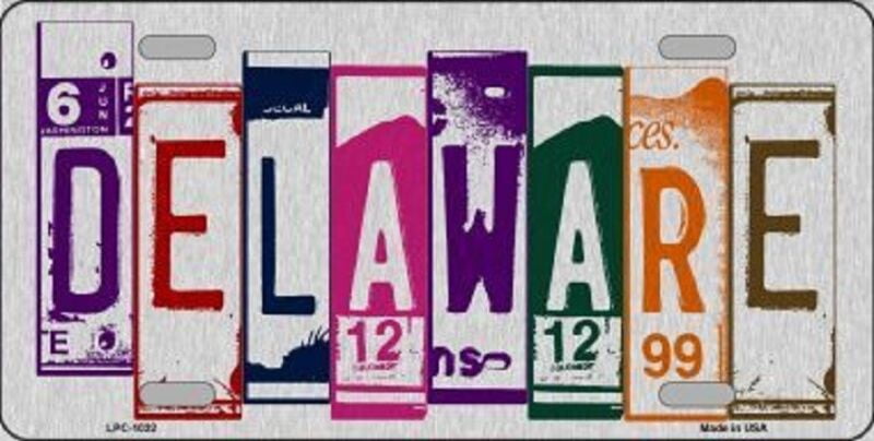DELAWARE BRUSHED NOVELTY LICENSE PLATE TAG - Aluminum ( 12 inch x 6 ...
