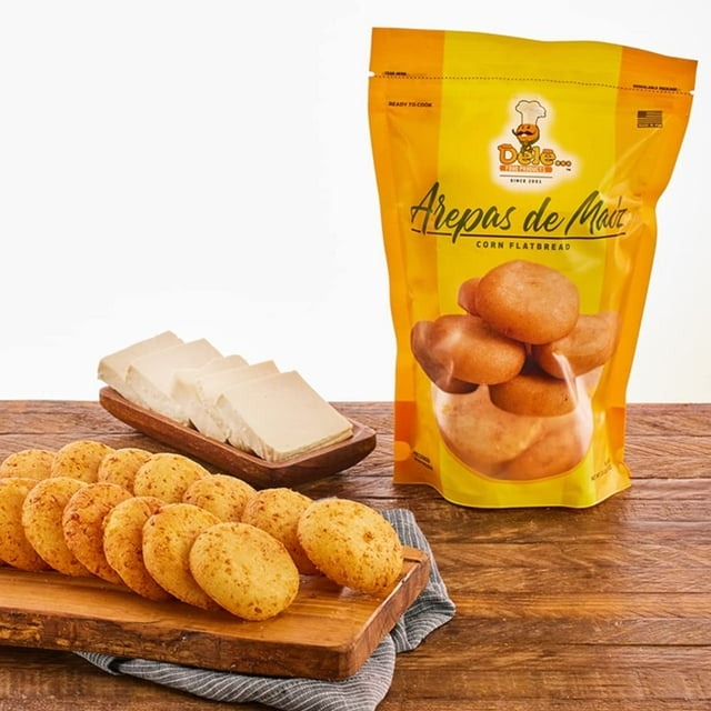 DELE FOODS Arepas de Maiz Pre-Cooked Corn Flatbread, Delicious ...