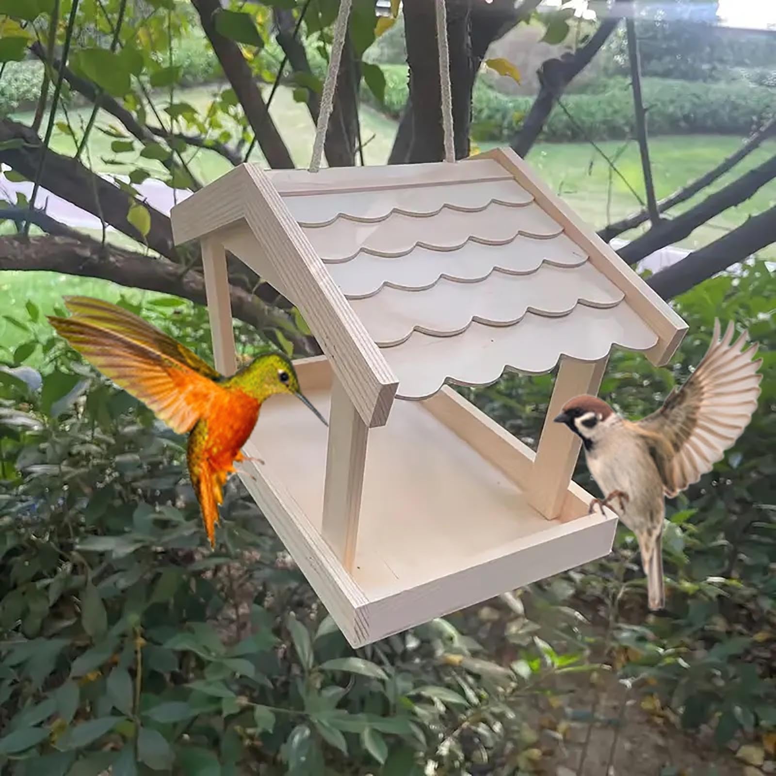 DELESYS Bird Feeders for Outside Hanging, Wild Bird Feeder House for ...