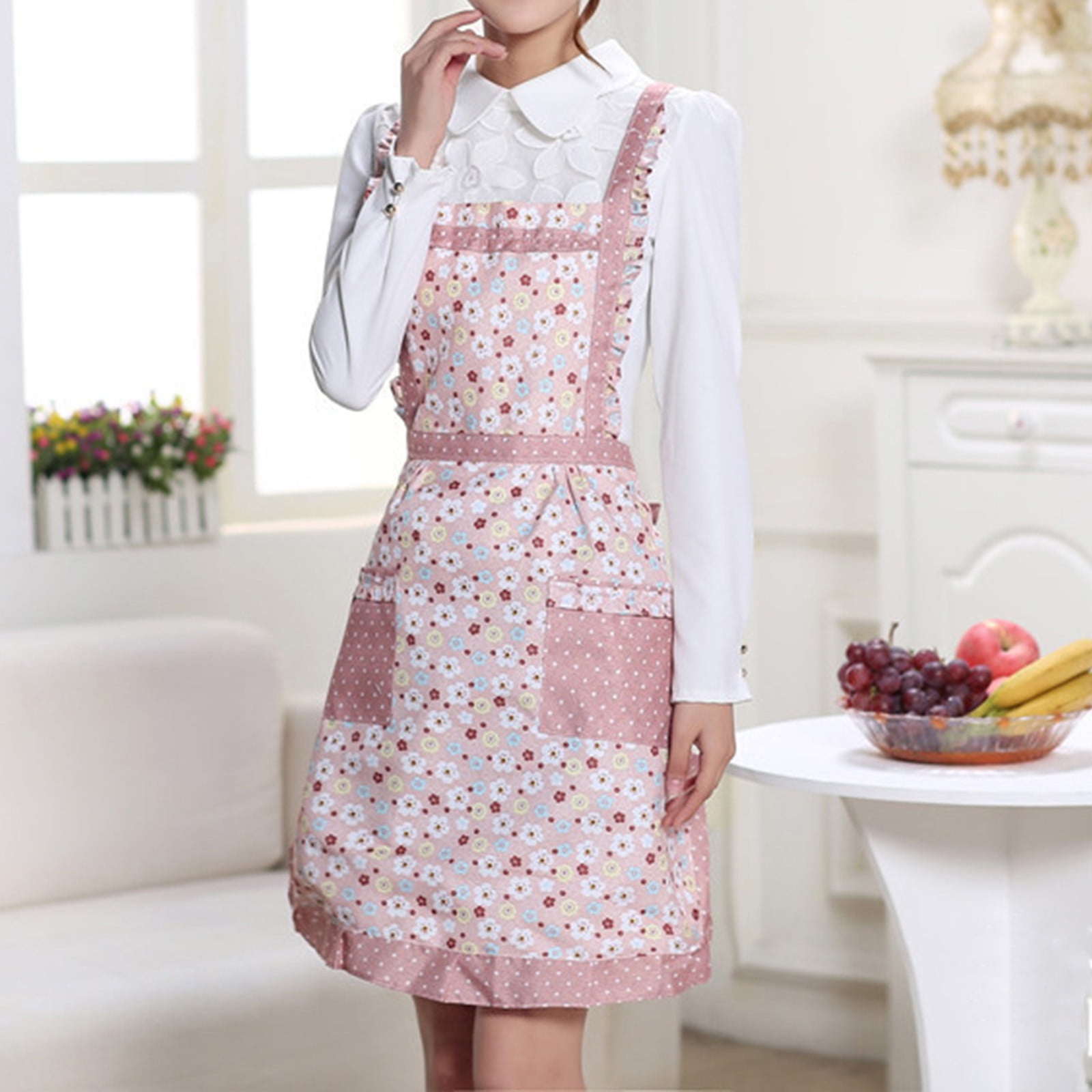 DELESYS Kitchen Cooking Apron with Adjustable Straps Soft Chef Apron ...