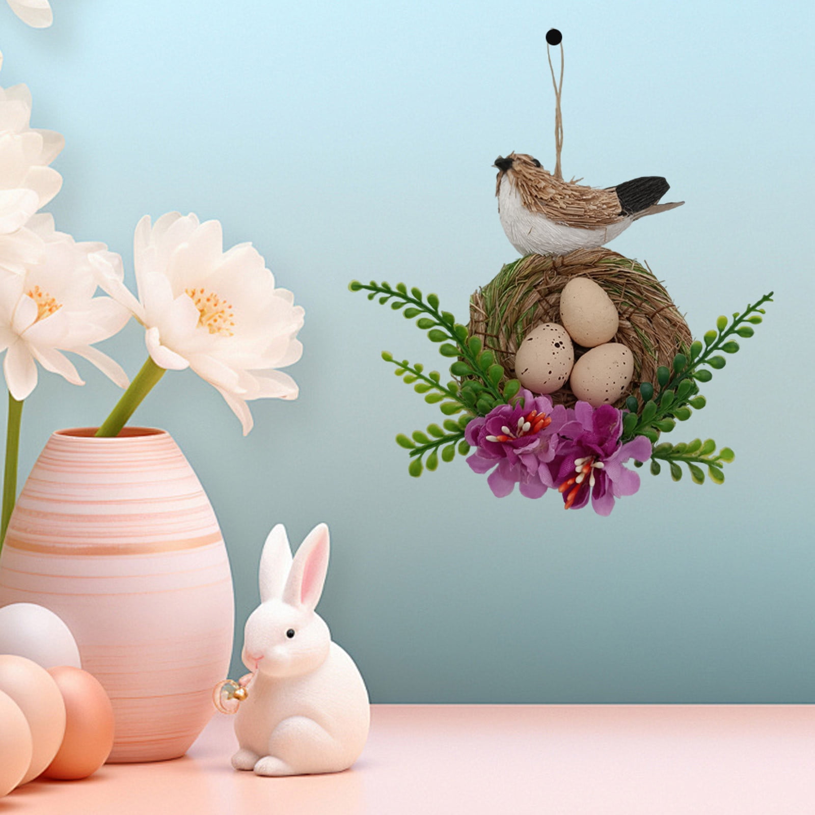 DELESYS Spring Fake Birds nest Bird Nests Artificial Nest with Egg ...