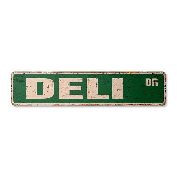 DELI Vintage Plastic Street Sign cold cuts cheese ham olives | Indoor ...