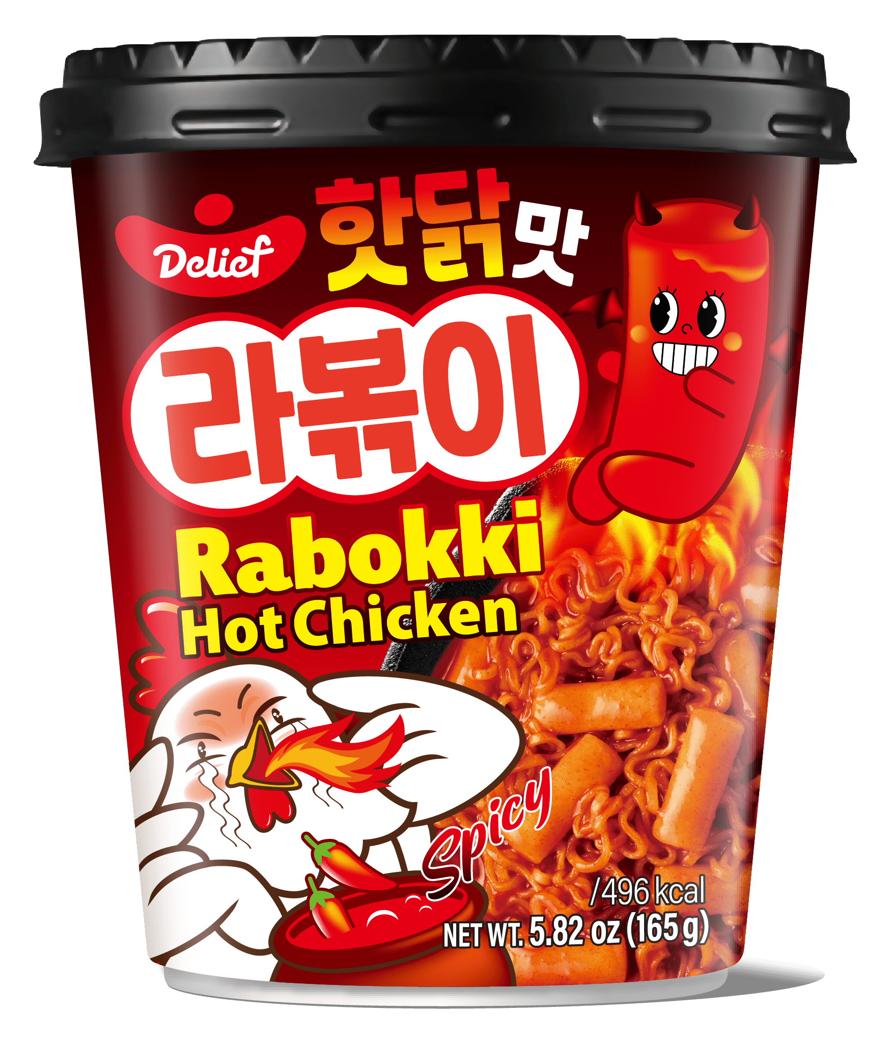 DELIEF Rabokki Hot Chicken Flavor 165g/5.82oz - Pack of 1, Korean ...