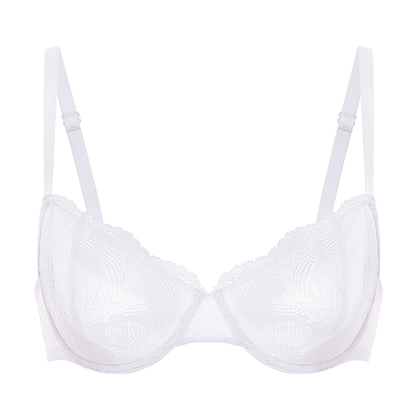 DELIMIRA Women's Balconette Bra Plus Size Lace Sexy Underwire Unlined ...