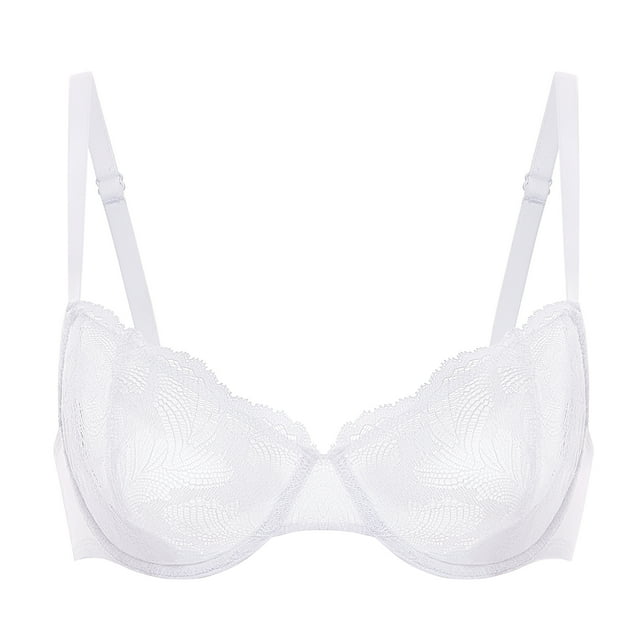 DELIMIRA Women's Balconette Bra Plus Size Lace Sexy Underwire Unlined ...