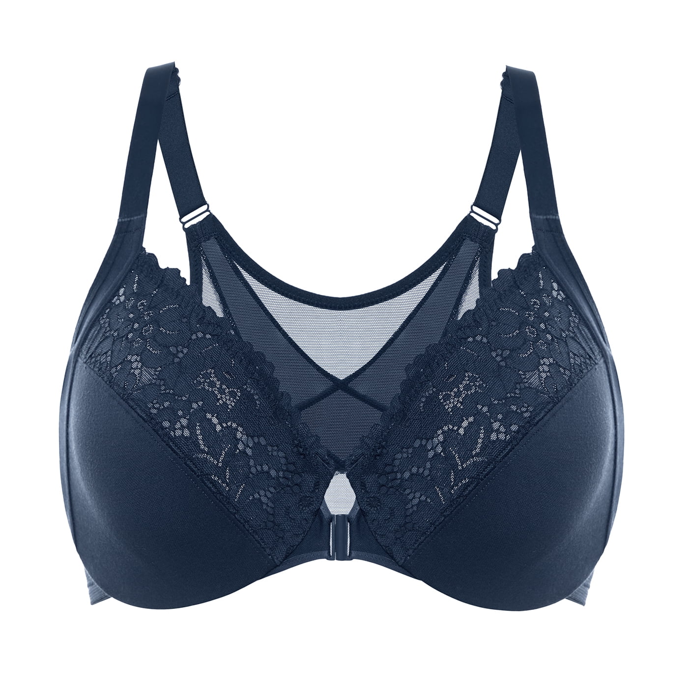 DELIMIRA Women's Front Closure Bras Posture Full Coverage Plus Size ...