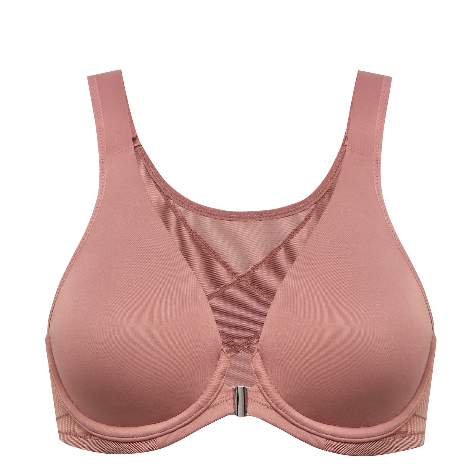 DELIMIRA Women's Front Closure Bras Posture Underwire Unlined Back Support Bra Plus Size ...