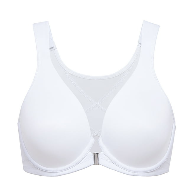 DELIMIRA Women's Front Closure Bras Posture Underwire Unlined Back Support Bra Plus Size ...